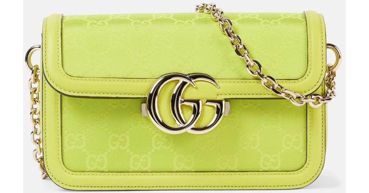 Gucci Go Gg Canvas Small Shoulder Bag in Yellow | Lyst