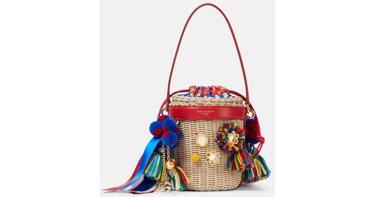 Dolce & Gabbana Taormina Carla Medium Bucket Bag in Red | Lyst