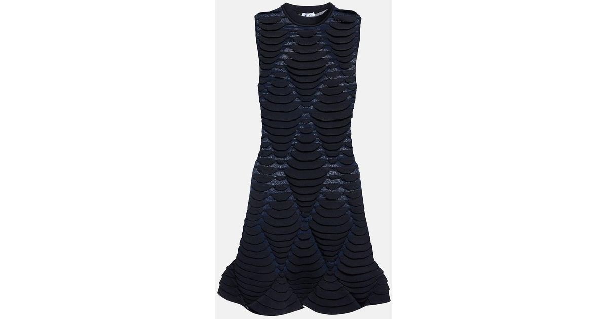 Alaïa Alaia 3d-knit Minidress in Blue | Lyst