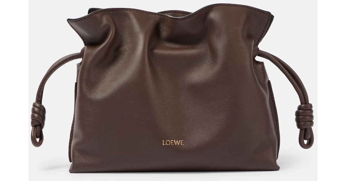 Loewe Flamenco Mini Leather Clutch in Brown | Lyst