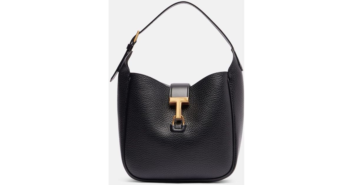 Tom Ford Monarch Small Leather Tote Bag in Black | Lyst