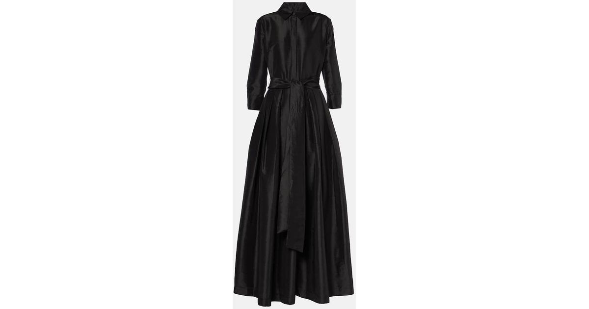 Jonathan Simkhai Julip Belted Taffeta Gown in Black | Lyst