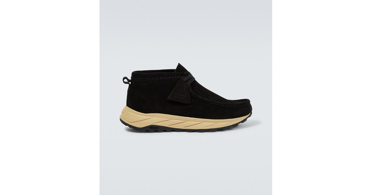 Clarks Wallabee Eden Suede Sneakers in Black for Men | Lyst UK
