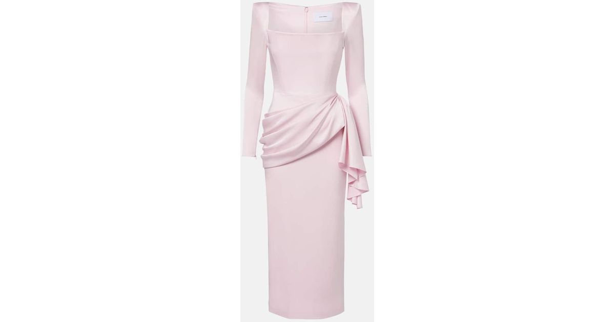 Alex Perry Draped Crepe Satin Cocktail Dress in Pink | Lyst