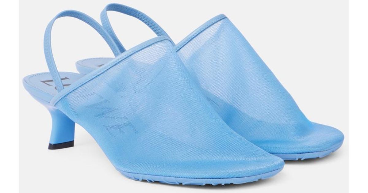 Loewe Petal 45 Mesh Slingback Pumps in Blue | Lyst