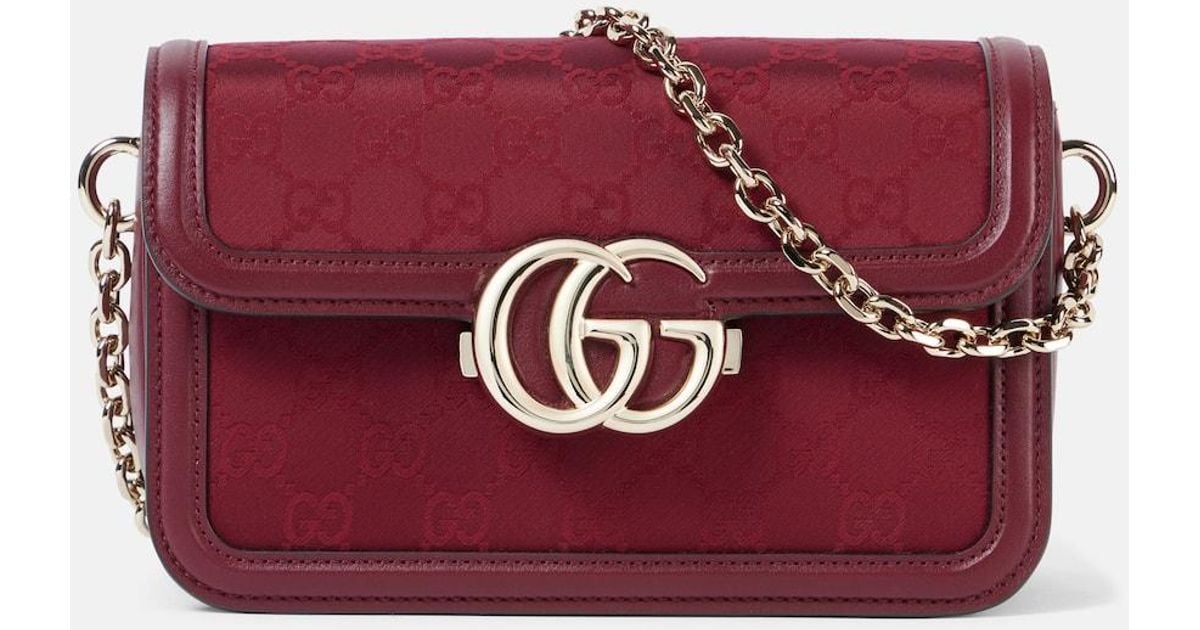 Gucci Go Gg Canvas Small Shoulder Bag in Red | Lyst UK