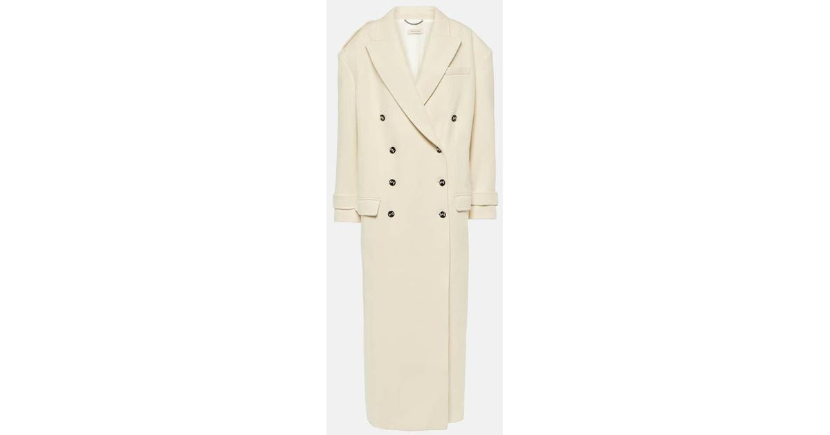 The Mannei Rutul Cotton And Wool-Blend Coat in Natural | Lyst