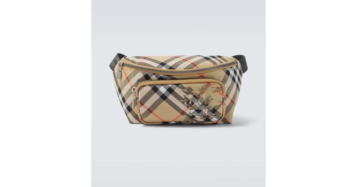 Burberry Check Embroidered Belt Bag in Metallic for Men | Lyst UK
