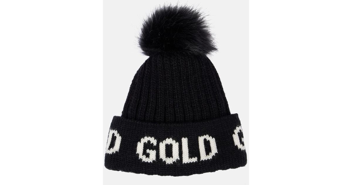 Goldbergh Hodd Logo Ribbed-Knit Beanie in Black | Lyst