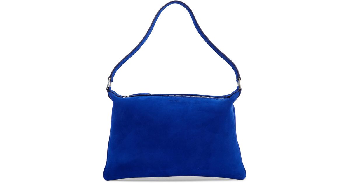 The Row Morgan Small Leather Shoulder Bag in Blue | Lyst