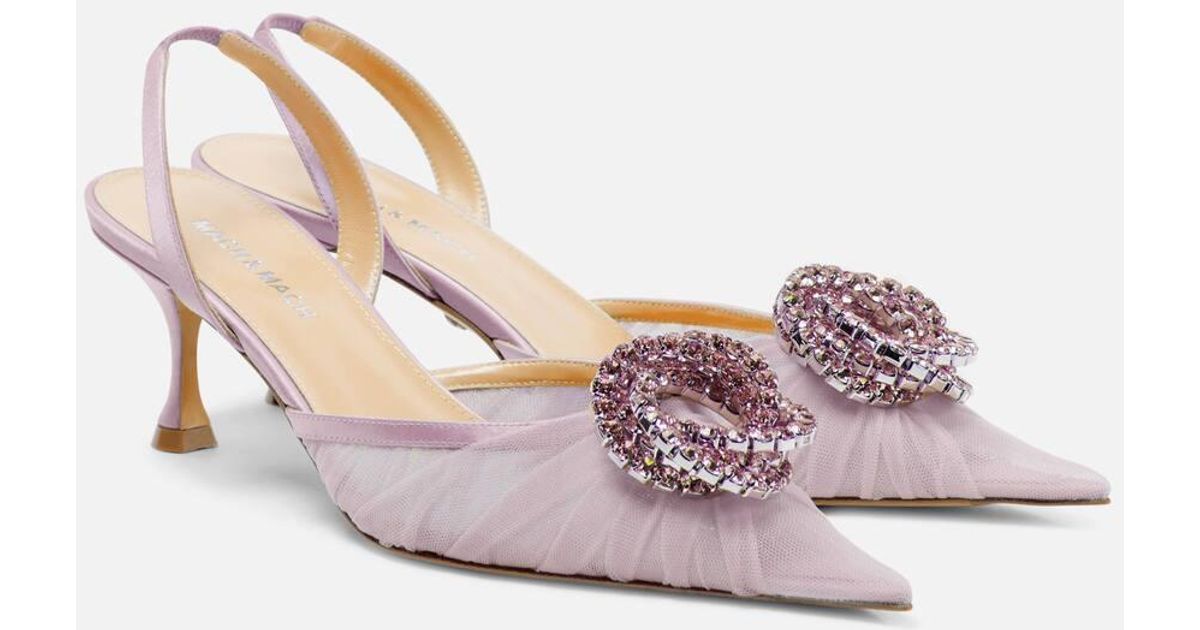 Mach & Mach Galaxy 65 Tulle Slingback Pumps in Pink | Lyst