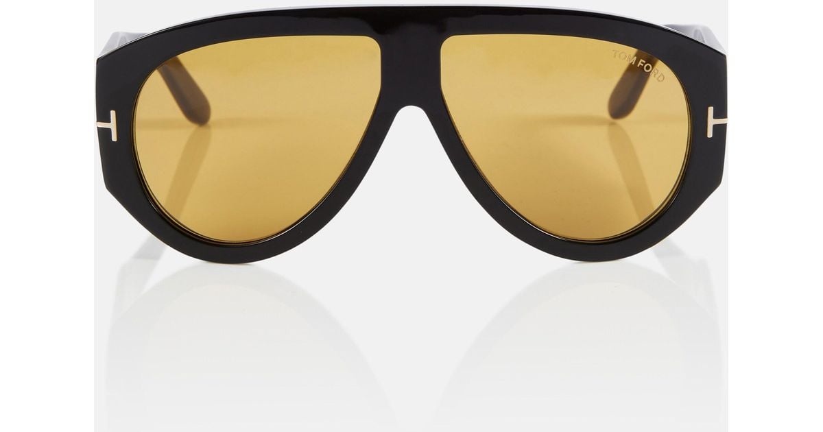 Tom Ford Bronson Aviator Sunglasses in Brown | Lyst