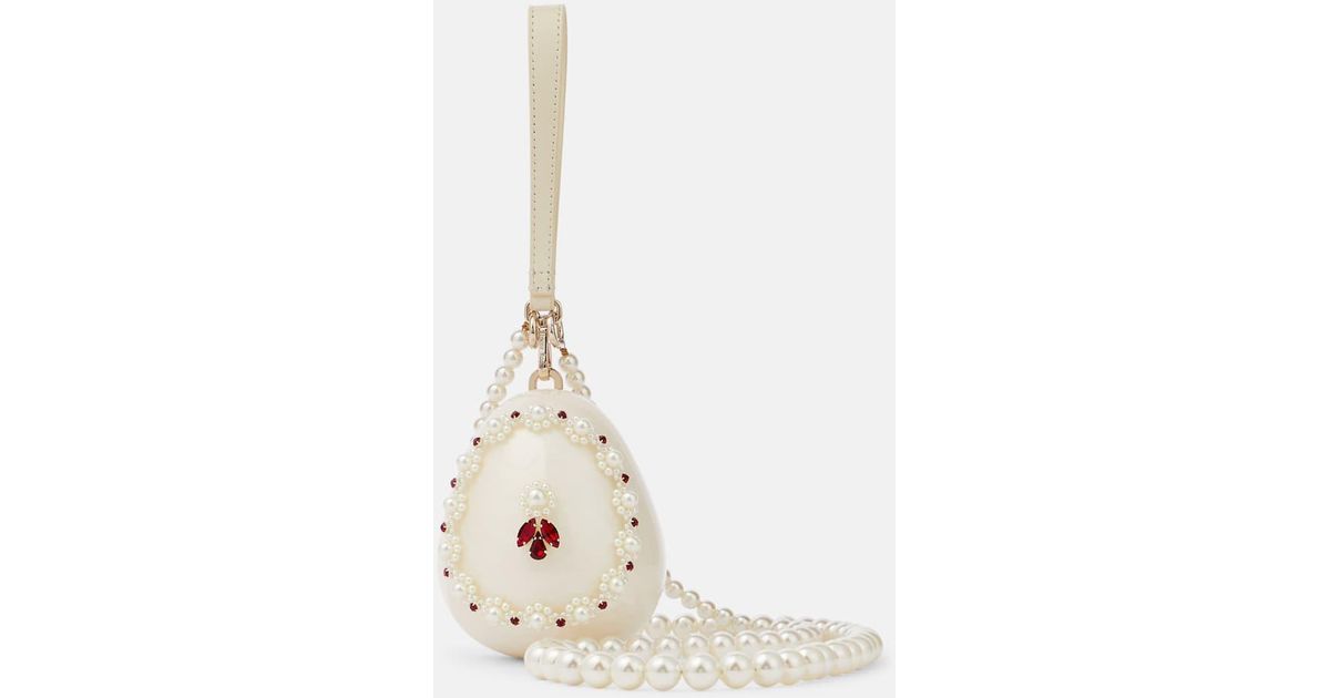 Simone Rocha Faberge Egg Mini Crossbody Bag in White | Lyst