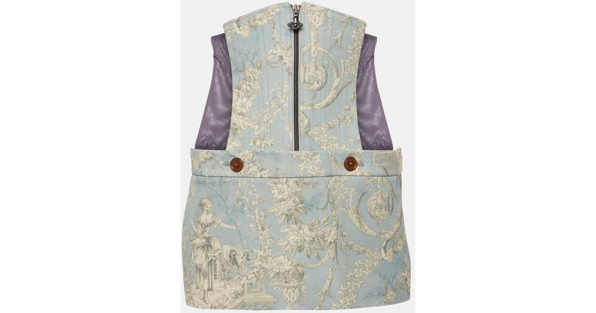 Vivienne Westwood Foam Corset Cotton Miniskirt In Blue Lyst
