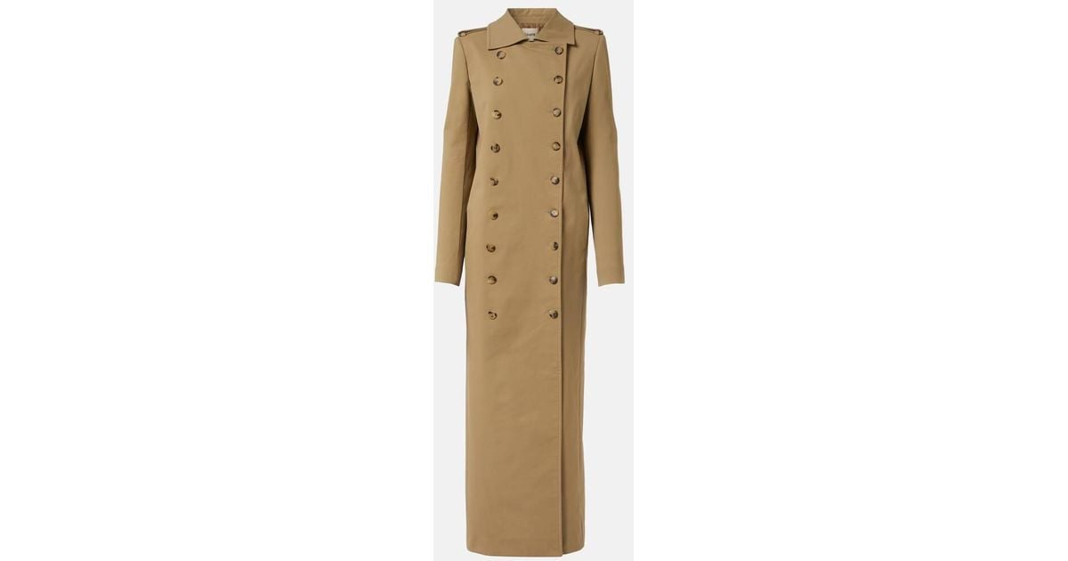 Khaite Mallory Double-Breasted Trench Coat in Natural | Lyst