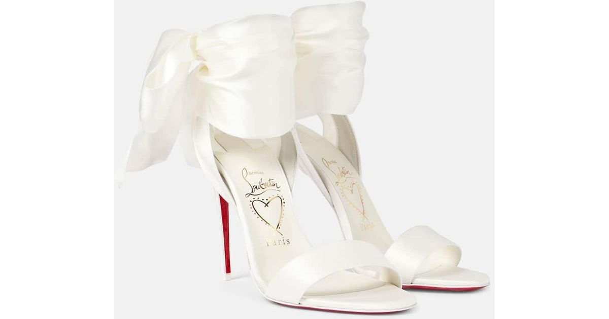 Christian Louboutin Bridal Sandale Du Desert 100 Sandals in White | Lyst