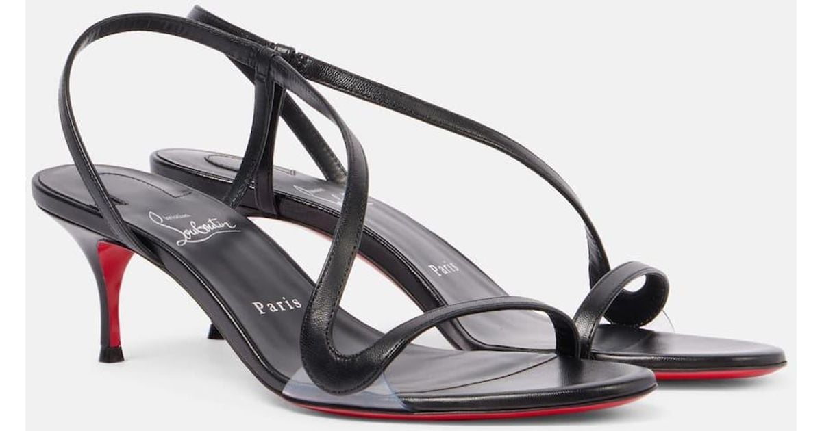 Christian Louboutin Rosalie Alta 55 Leather Sandals in Brown | Lyst