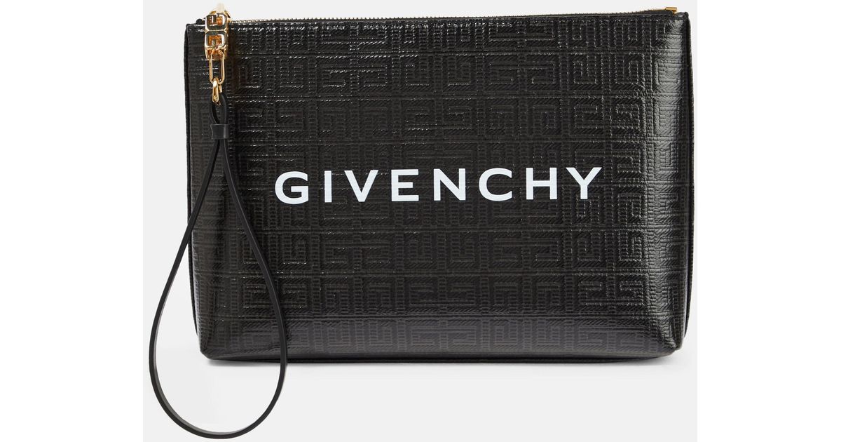 Givenchy 4G Large Coated Canvas Pouch in Black | Lyst