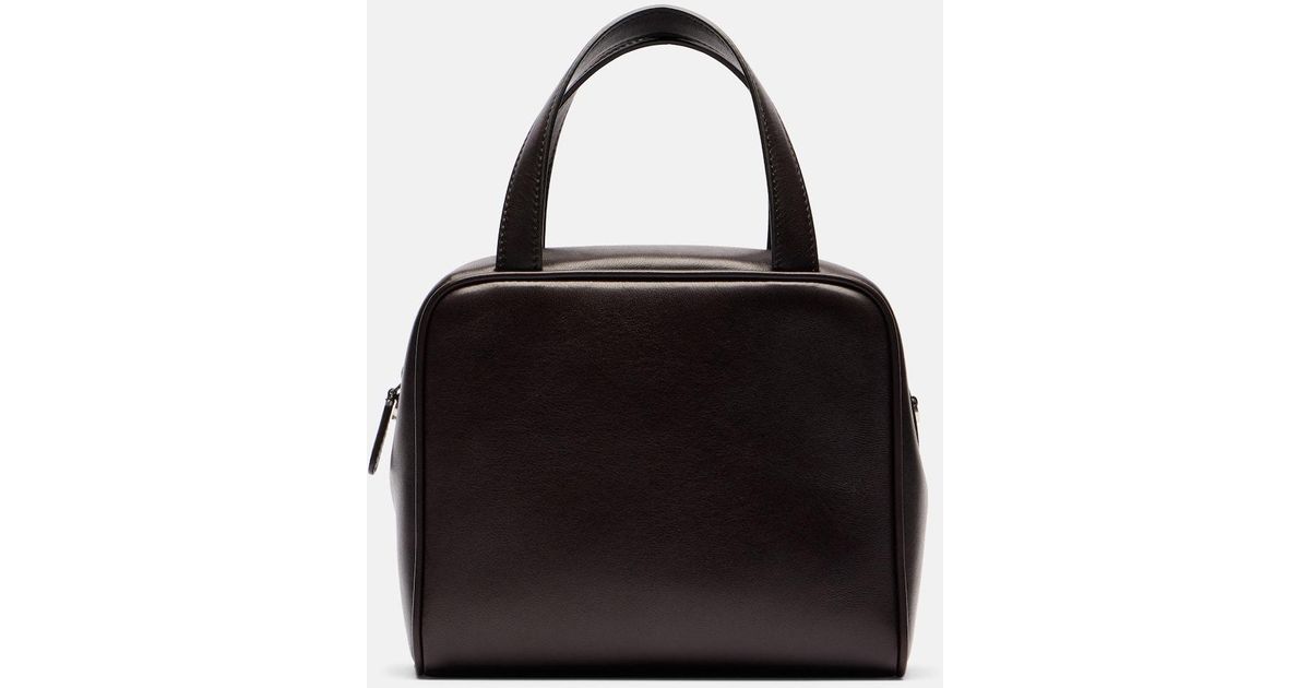 The Row Ray Leather Tote Bag in Black | Lyst