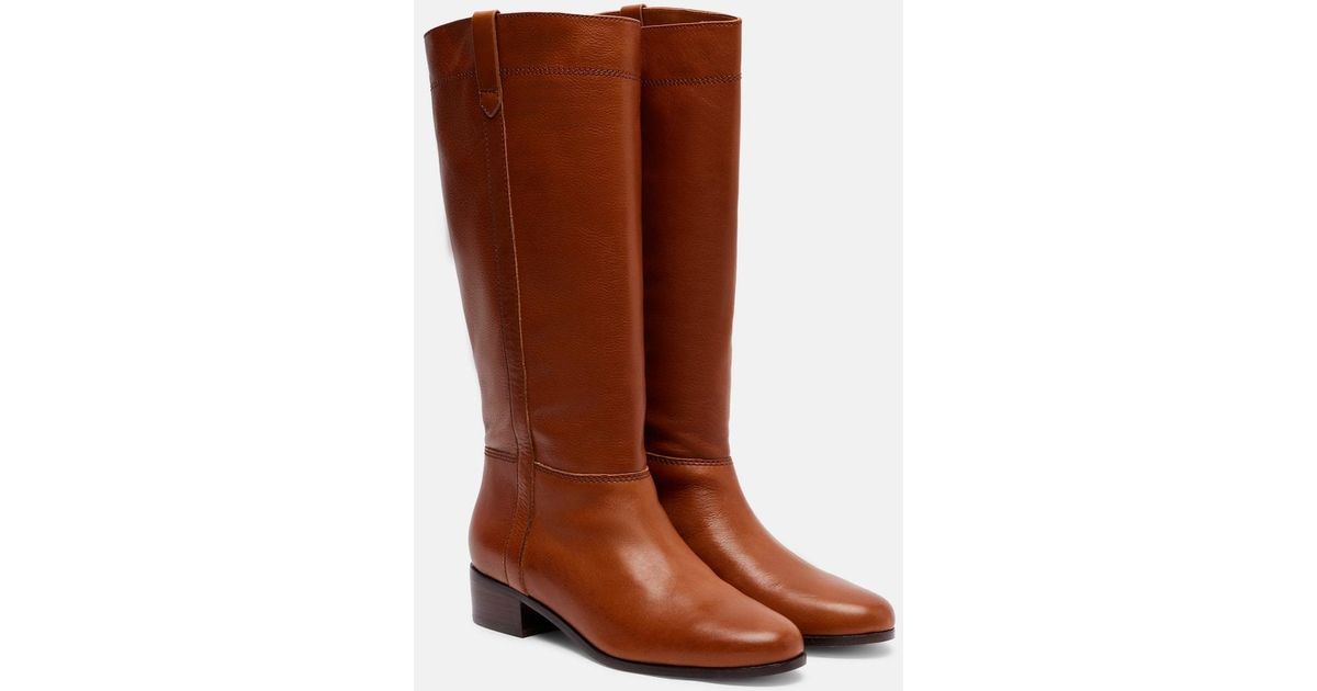 Veronica Beard Leather Knee-High Boots in Brown | Lyst