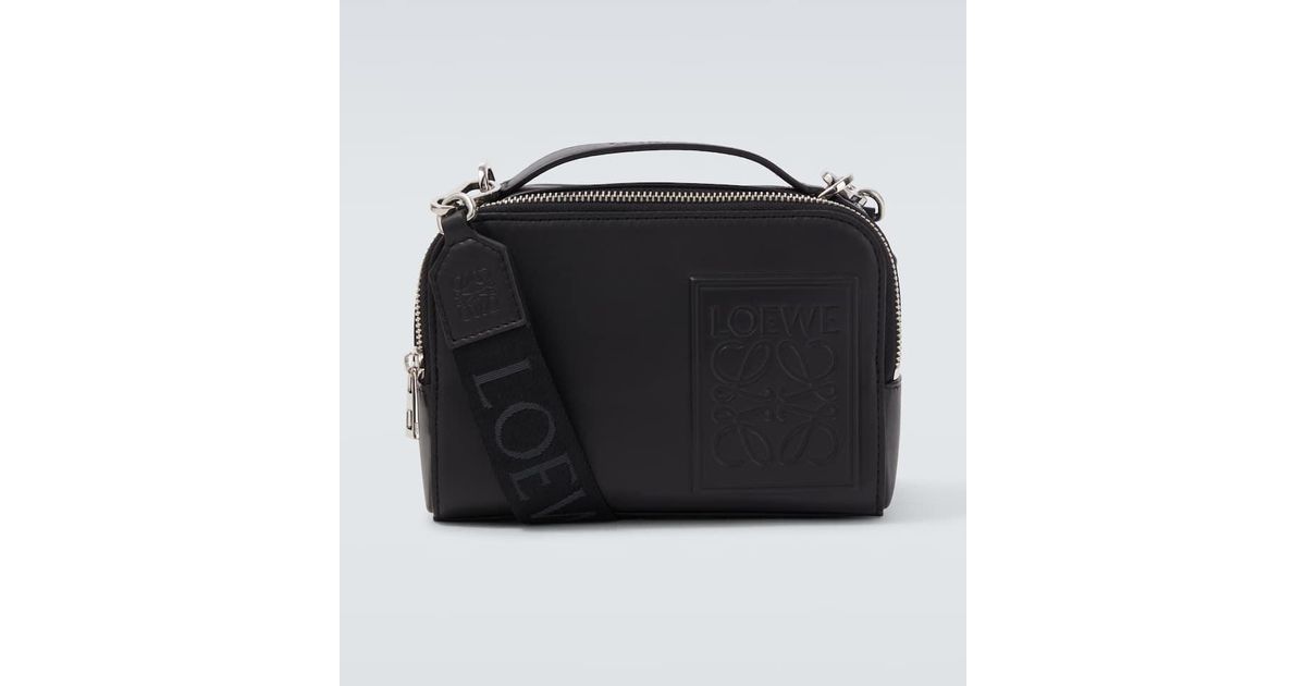 Loewe Patch Leather Camera Bag in Black for Men | Lyst