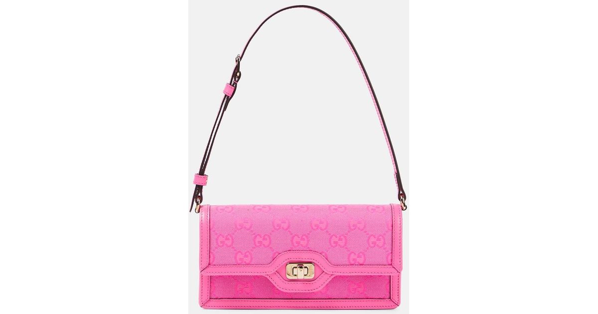 Gucci Luce Mini GG Canvas Shoulder Bag in Pink | Lyst