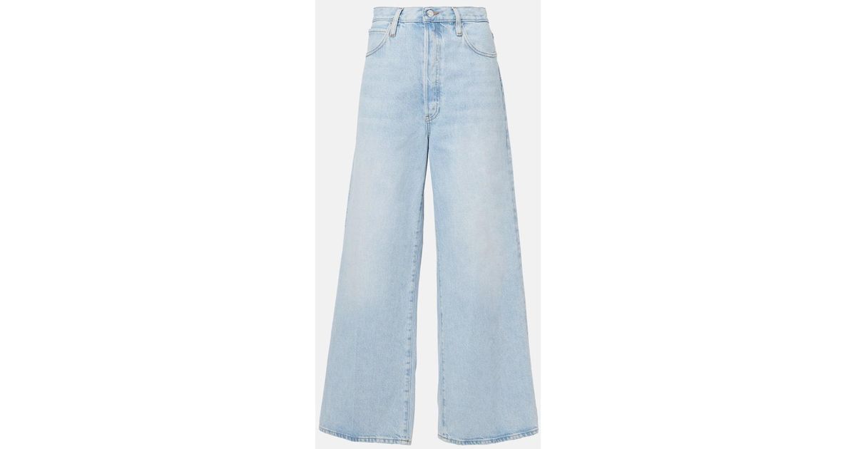 FRAME Le Low Baggy Wide-Leg Jeans in Blue | Lyst