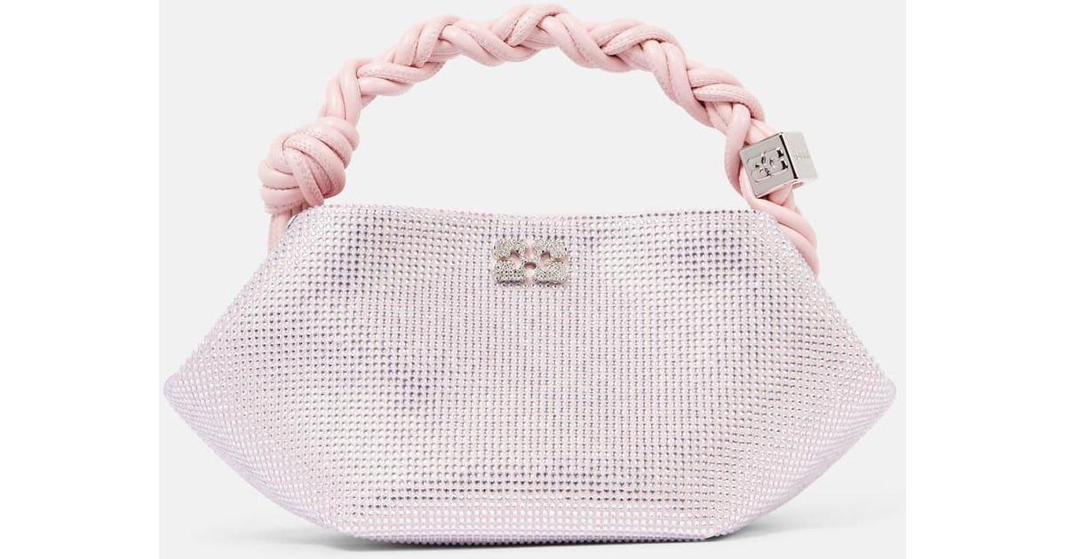 Ganni Bou Mini Embellished Tote Bag in Pink | Lyst