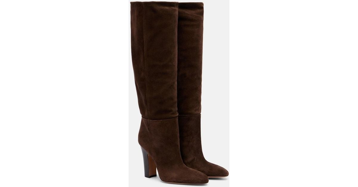 Paris Texas Lavinia 100 Suede Knee-High Boots in Brown | Lyst