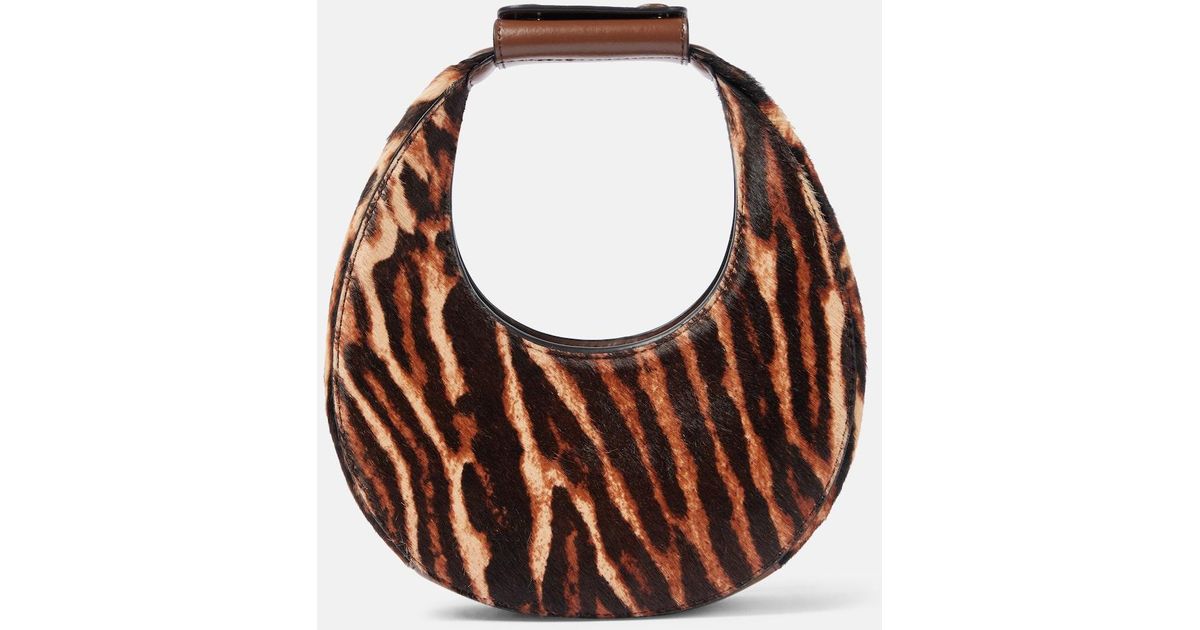 STAUD Goodnight Moon Leopard-print Leather Tote Bag in Brown | Lyst