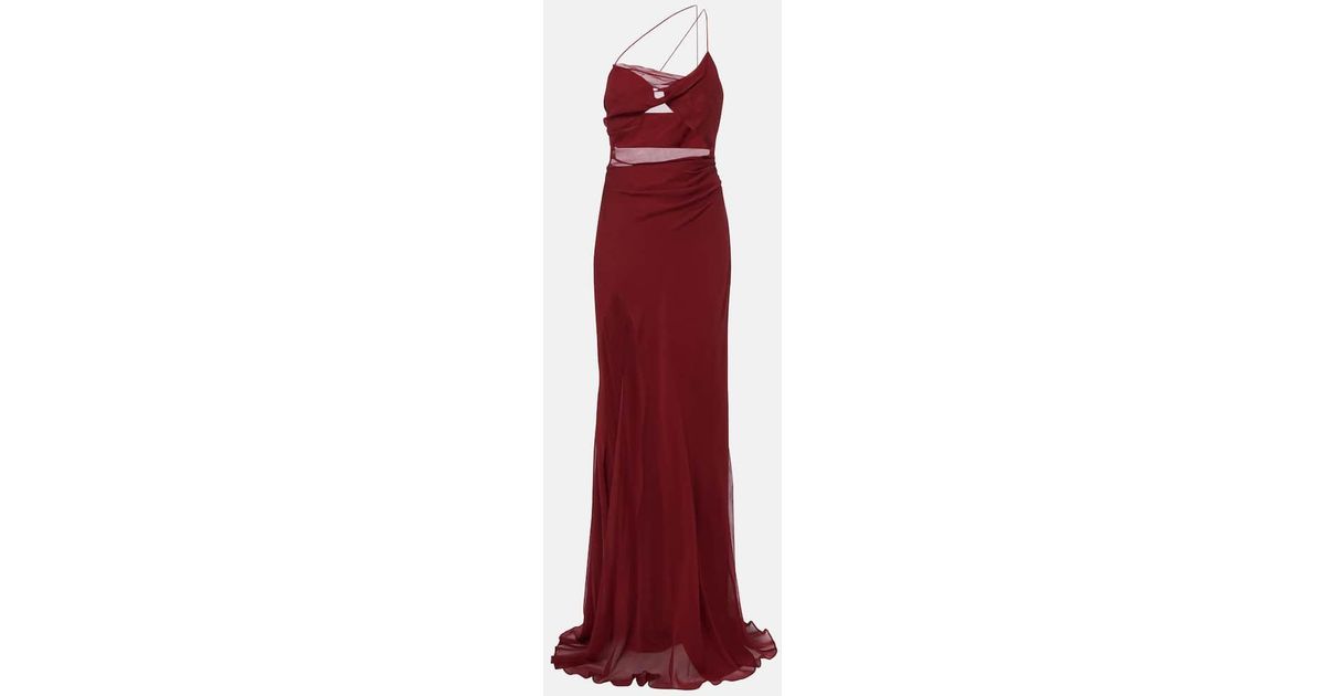 The Sei Sheer Silk Chiffon Gown in Red | Lyst UK