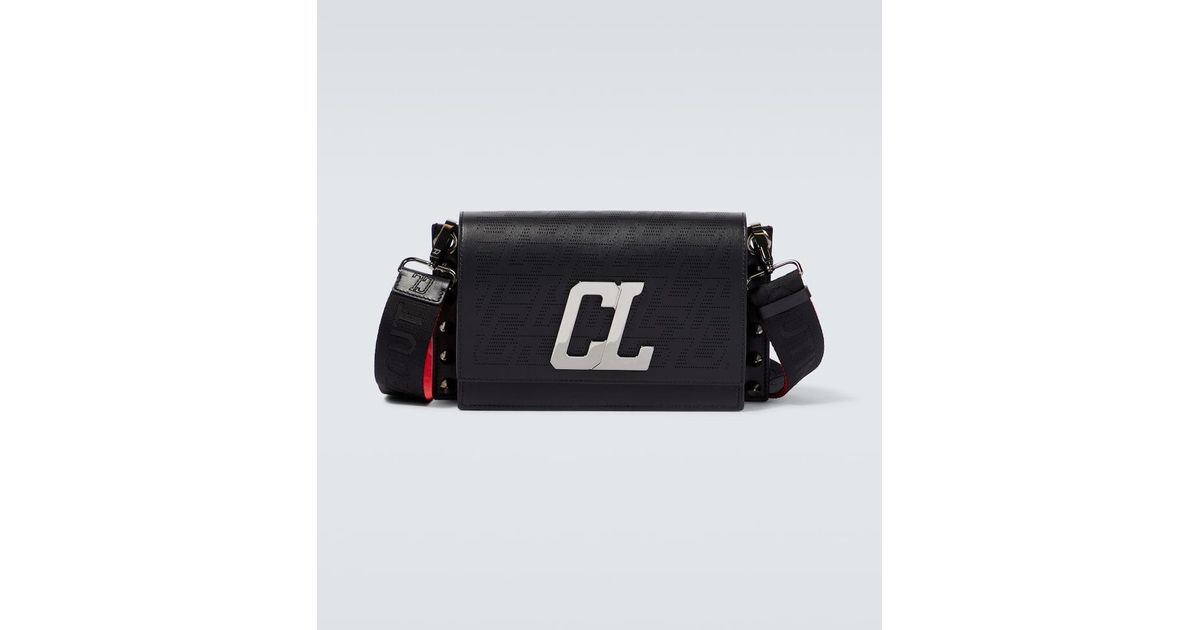 Christian Louboutin Wallstrap Monogram Messenger Bag in Black for Men ...