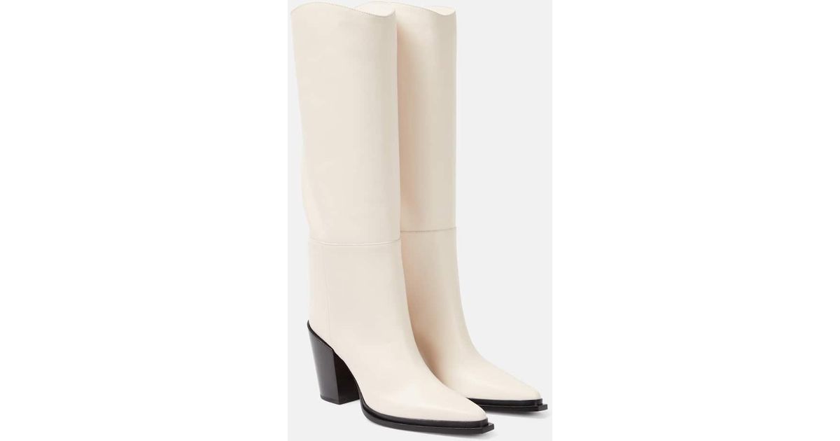 Jimmy Choo Cece 80mm Leather Boots in White | Lyst