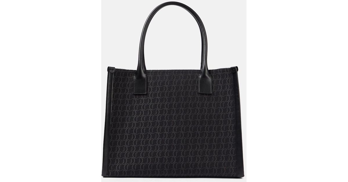Christian Louboutin By My Side E/W Large Canvas Tote Bag in Black | Lyst