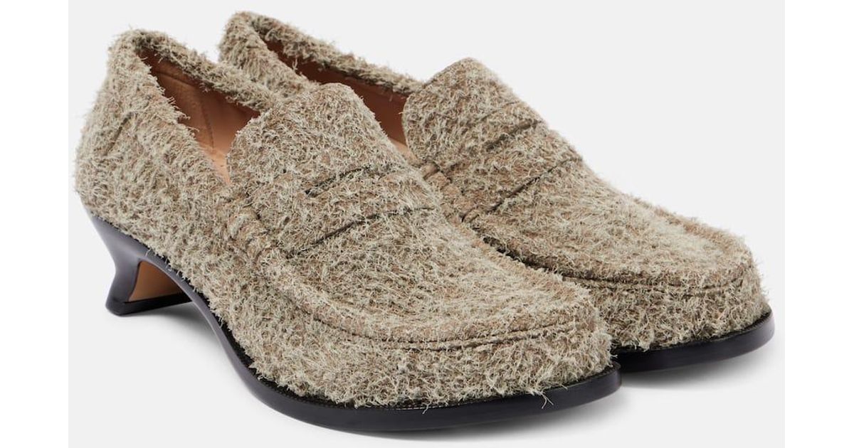 Loewe Terra 40 Suede Loafer Pumps in Brown | Lyst