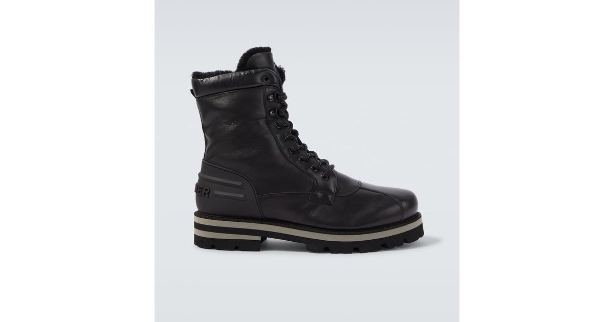 Bogner Courchevel Leather Lace-Up Boots in Black for Men | Lyst