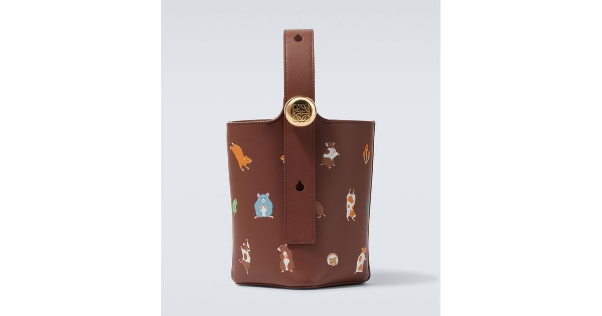 Loewe X Suna Fujita Pebble Hamster Mini Bucket Bag in Brown for Men ...