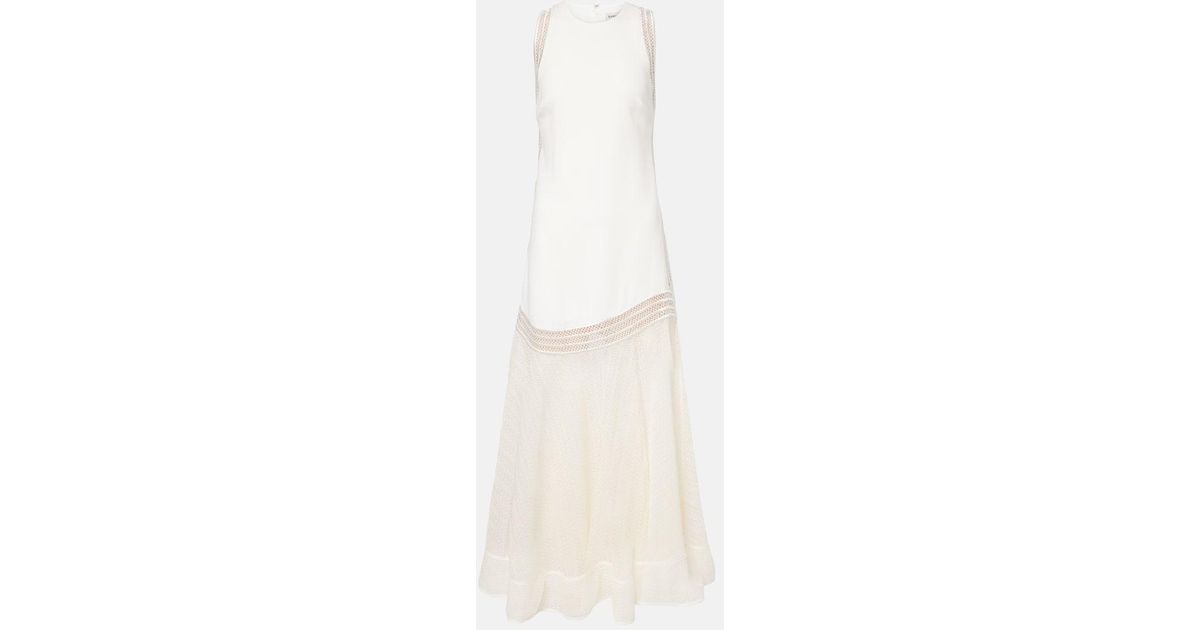 Jonathan Simkhai Zakaria Mesh-Trimmed Maxi Dress in White | Lyst
