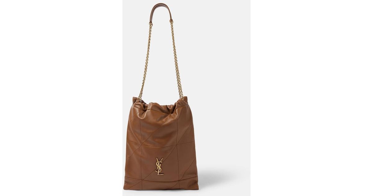 Saint Laurent Jamie Pochon Leather Shoulder Bag in Brown | Lyst