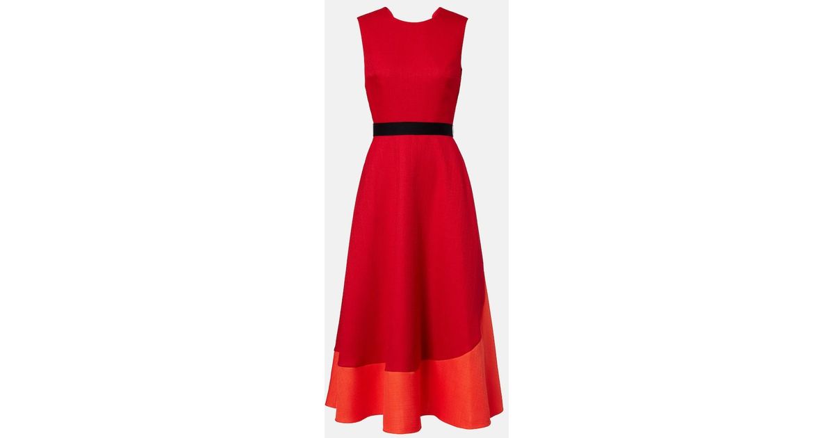 ROKSANDA Mire Colorblocked Midi Dress in Red | Lyst UK