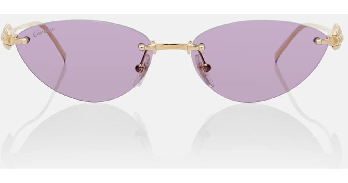 Cartier Clash De Cartier Cat-Eye Sunglasses in Purple | Lyst UK