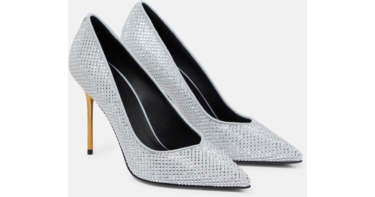 Balmain Ruby Embellished Pumps in White | Lyst