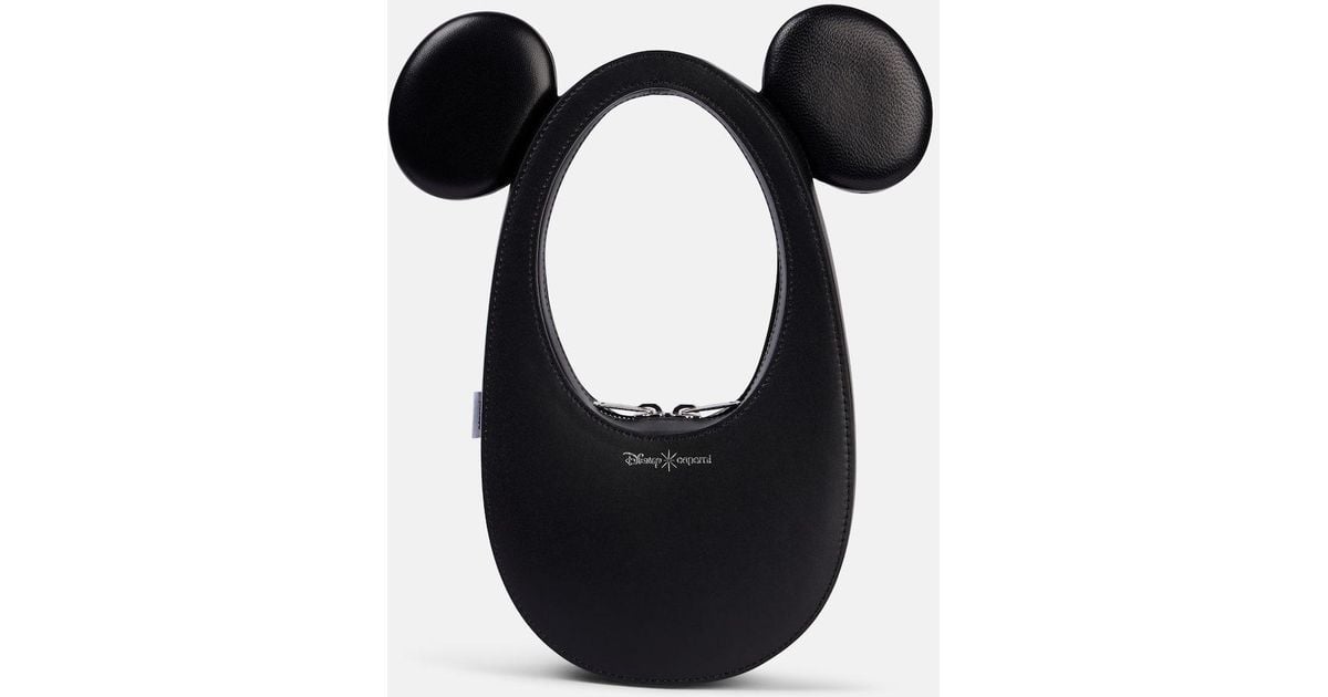 Coperni X Disney Mickey Swipe Mini Leather Shoulder Bag in Black | Lyst