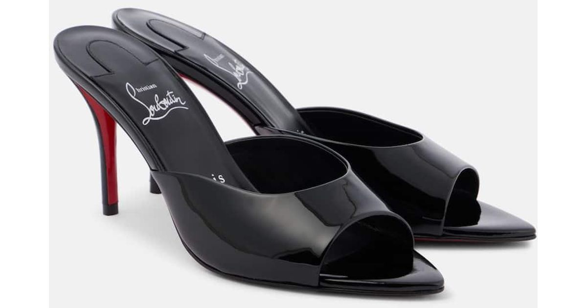 Christian Louboutin Miss Z 80 Patent Leather Mules in Black | Lyst