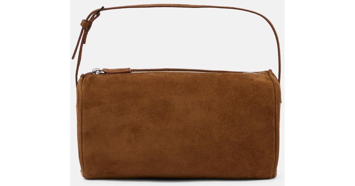 The Row 90s Suede Shoulder Bag in Brown | Lyst