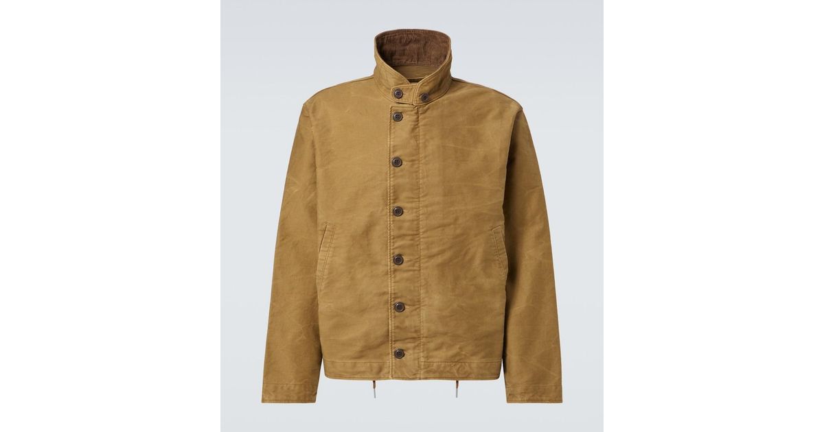 RRL Corduroy-Trimmed Cotton Jacket in Green for Men | Lyst