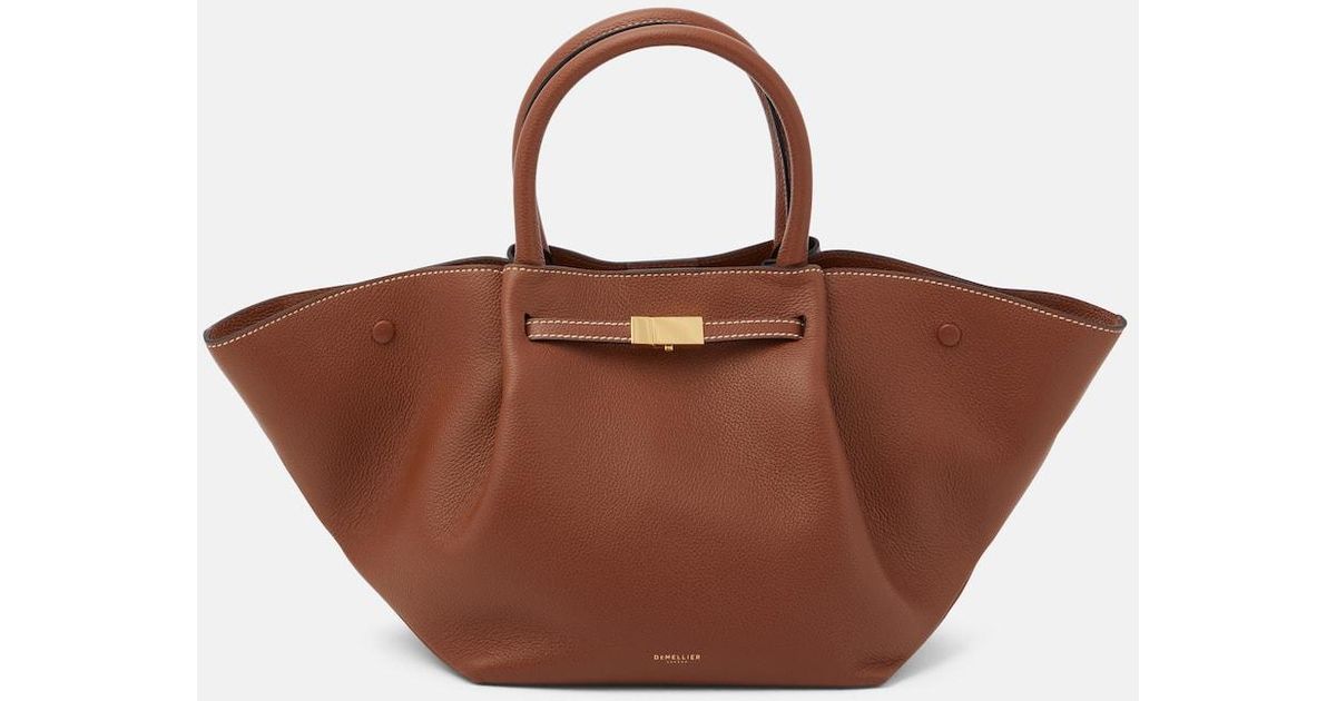 DeMellier London Midi New York Leather Tote Bag in Brown | Lyst