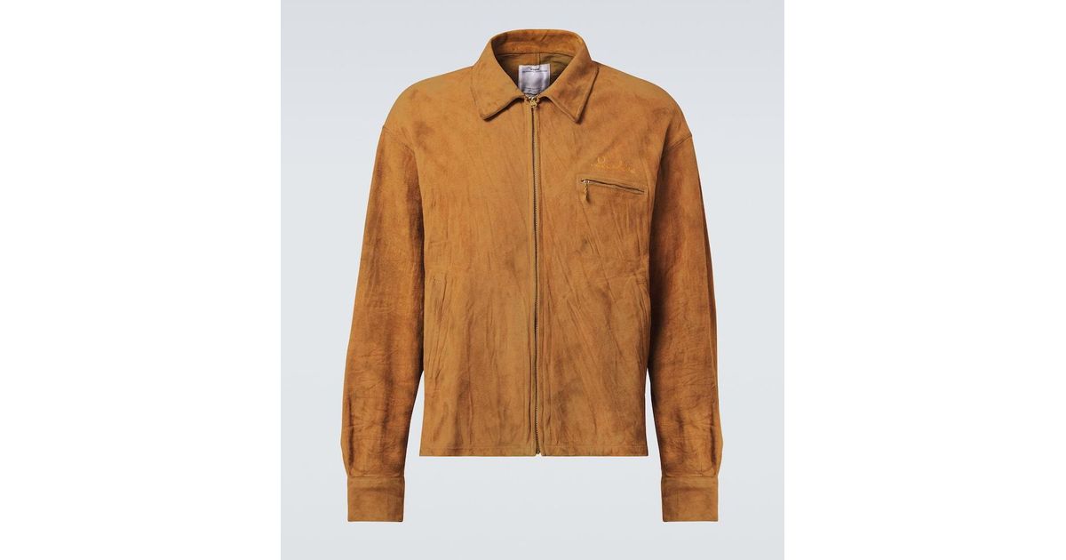 Visvim Stratoswingtop Leather Jacket in Brown for Men | Lyst