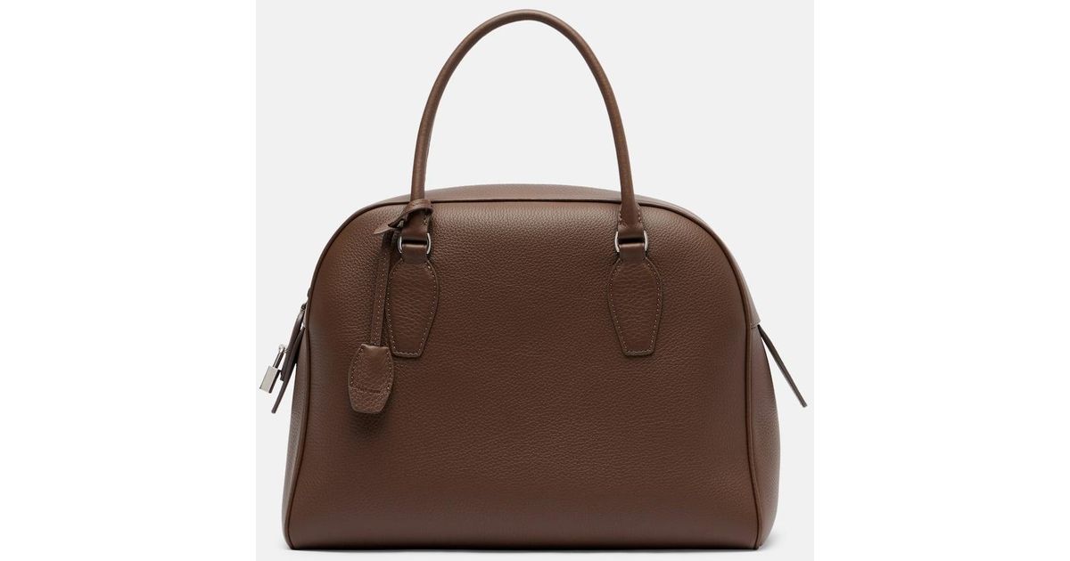 The Row India 12 Medium Leather Tote Bag in Brown | Lyst