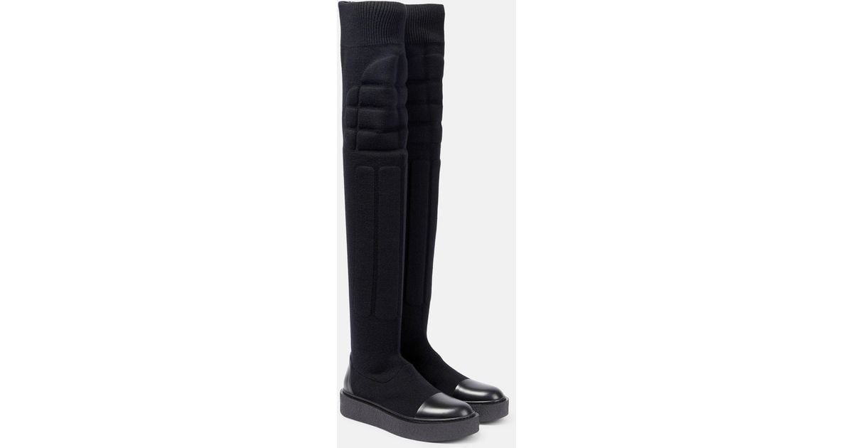 Max Mara Woolin Knitted Over-the-knee Boots in Black | Lyst